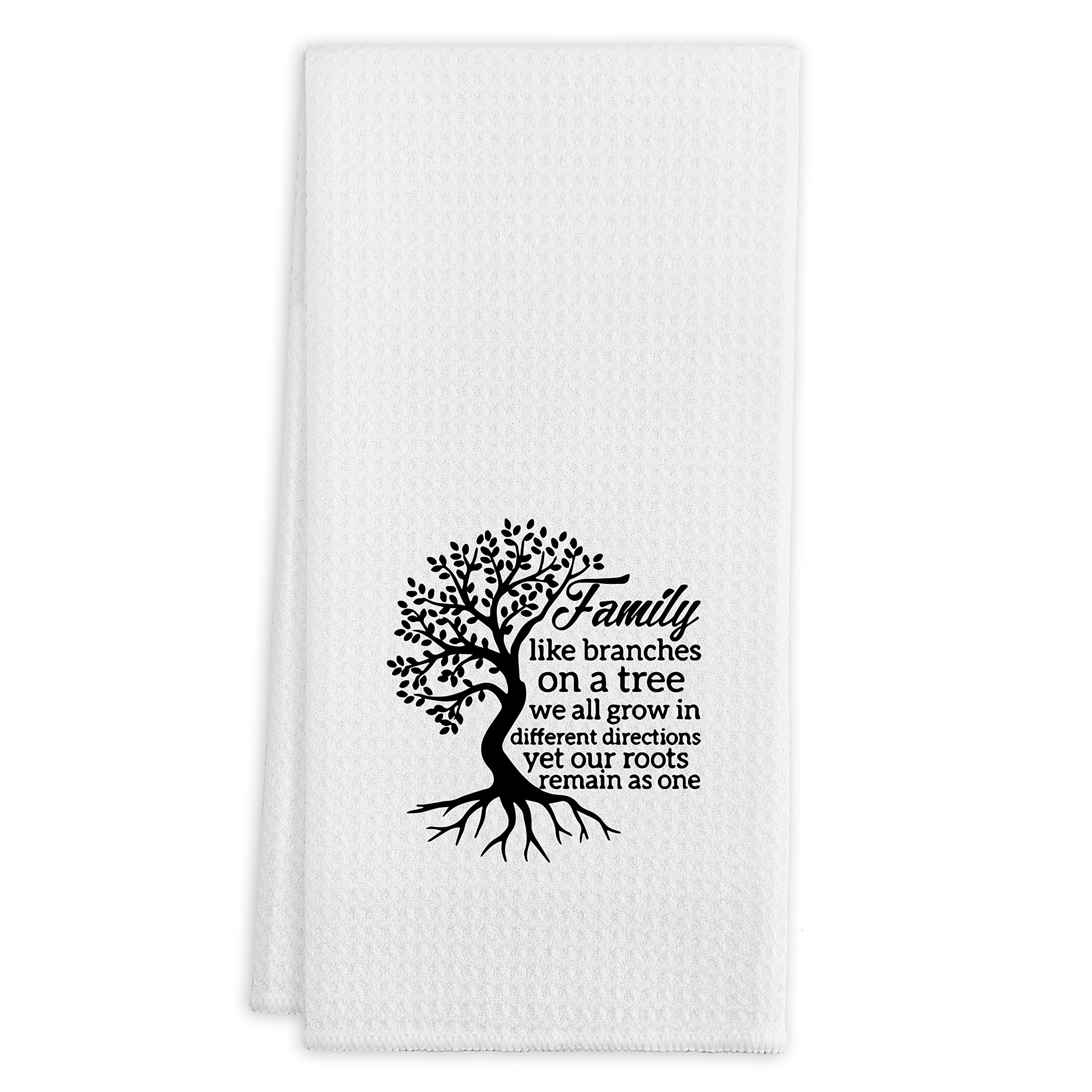 Family Like Branches On A Tree Kitchen Towels Tea Towels, 16 X 24 Inches Cotton Modern Dish Towels Dishcloths, Dish Cloth Flour Sack Hand Towel for Farmhouse Kitchen Decor,Housewarming Gifts,Mom Gifts