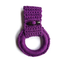 Hanging Kitchen towels ring - Towel holder for kitchen towels with hanging loop - Kitchen towel hanger unique House Warming Gift (Purple)