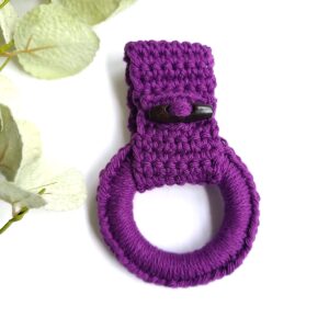 Hanging Kitchen towels ring - Towel holder for kitchen towels with hanging loop - Kitchen towel hanger unique House Warming Gift (Purple)