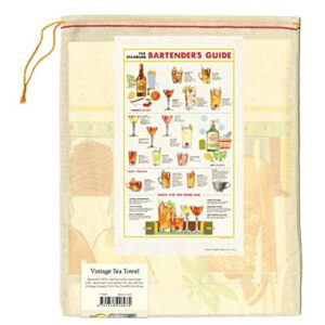 Cavallini Papers & Co. Bartender's Guide Tea Towel, Multicolor