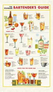 cavallini papers & co. bartender's guide tea towel, multicolor