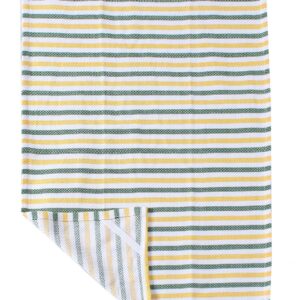 ANA Eco-Friendly 100% Cotton and Highly Absorbent Kitchen Discloth Towels | Lemon Yellow Print | Set of 4 | Stripe and Check Print | 20x28 inch | Designed to Make Your Kitchen More Alluring