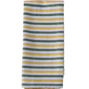 ANA Eco-Friendly 100% Cotton and Highly Absorbent Kitchen Discloth Towels | Lemon Yellow Print | Set of 4 | Stripe and Check Print | 20x28 inch | Designed to Make Your Kitchen More Alluring