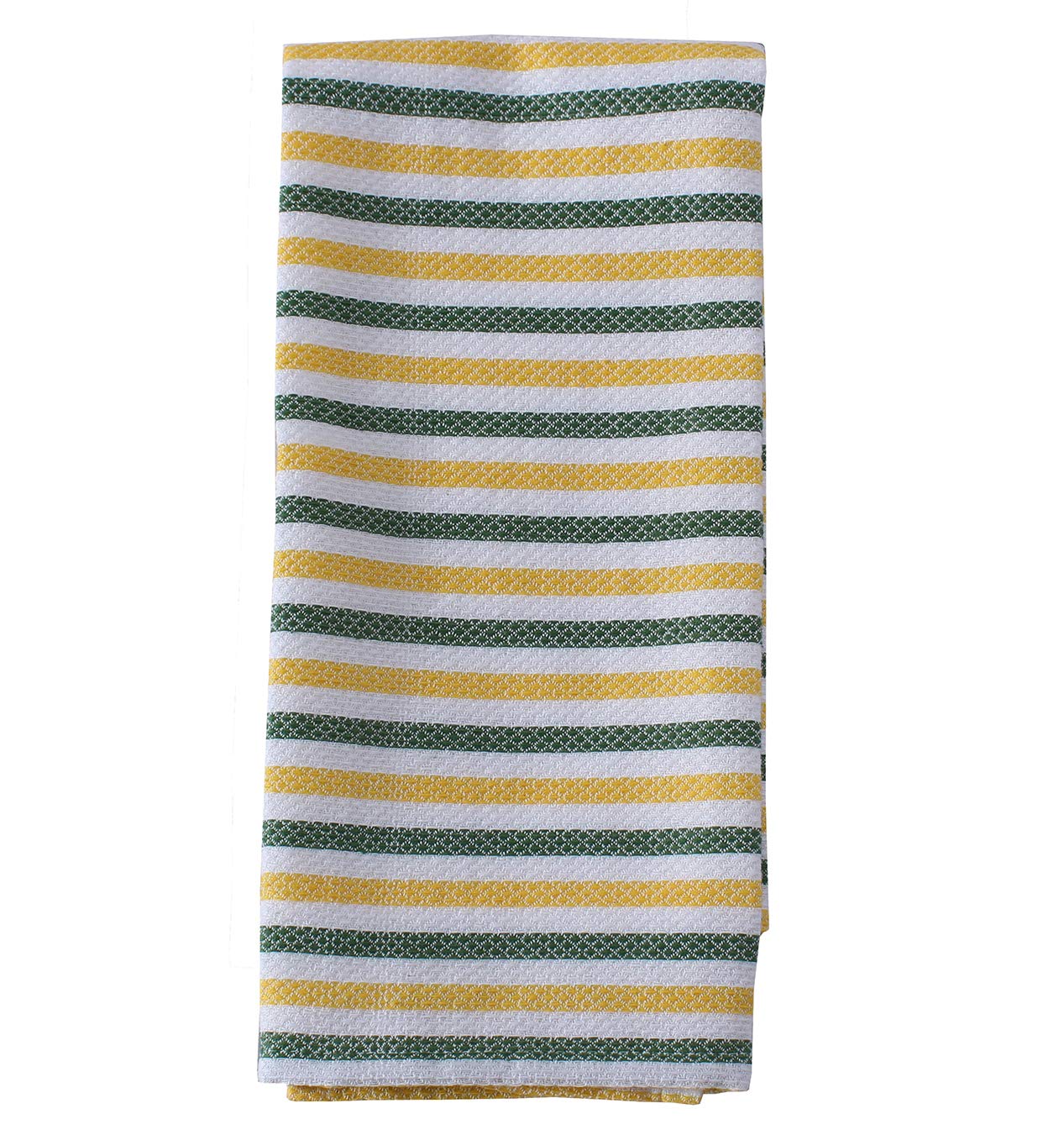 ANA Eco-Friendly 100% Cotton and Highly Absorbent Kitchen Discloth Towels | Lemon Yellow Print | Set of 4 | Stripe and Check Print | 20x28 inch | Designed to Make Your Kitchen More Alluring