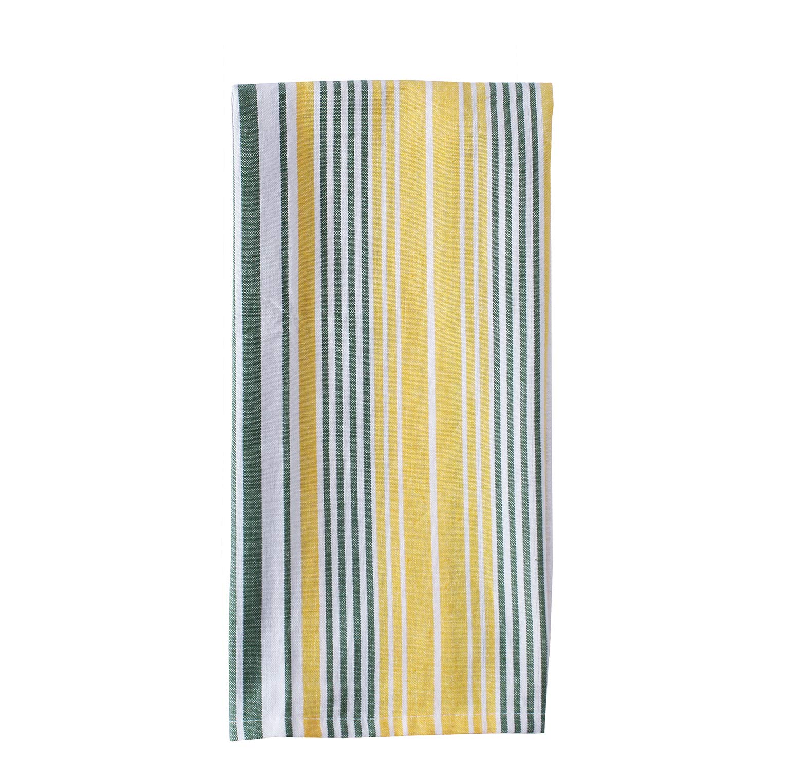 ANA Eco-Friendly 100% Cotton and Highly Absorbent Kitchen Discloth Towels | Lemon Yellow Print | Set of 4 | Stripe and Check Print | 20x28 inch | Designed to Make Your Kitchen More Alluring