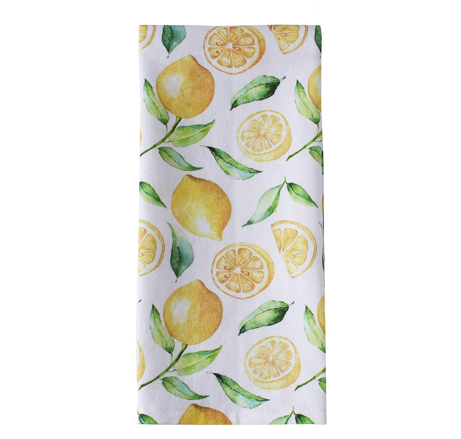 ANA Eco-Friendly 100% Cotton and Highly Absorbent Kitchen Discloth Towels | Lemon Yellow Print | Set of 4 | Stripe and Check Print | 20x28 inch | Designed to Make Your Kitchen More Alluring