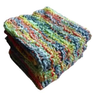 Reusable Dish Cloths Set 3 Cotton Colorful Bright Kitchen Washcloths Natural Very Absorbent Clean Flap Ecology Rags