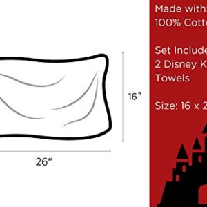 Disney 100% Cotton Kitchen Towels, 2pk, Perfect for Drying Dishes & Hands, Absorbent, Light Weight, and Adorable- Machine Washable- 16” x 26” - Minnie Red Bows