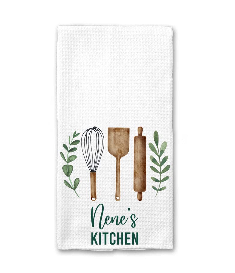 DiandDesignGift Nene's Kitchen Towel - Tea Towel Kitchen Decor - Nene's Kitchen Soft and Absorbent Kitchen Tea Towel - Decorations House Towel - Kitchen Dish Towel Nene's Birthday Gift