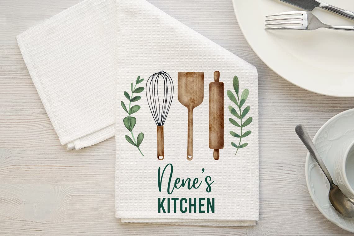 DiandDesignGift Nene's Kitchen Towel - Tea Towel Kitchen Decor - Nene's Kitchen Soft and Absorbent Kitchen Tea Towel - Decorations House Towel - Kitchen Dish Towel Nene's Birthday Gift