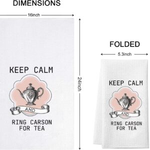 British TV Show Inspired Farmhouse Decor Keep Calm and Ring Carson for Tea Kitchen Towel Dish Towel Tea Towel (Ring Carson Towel)