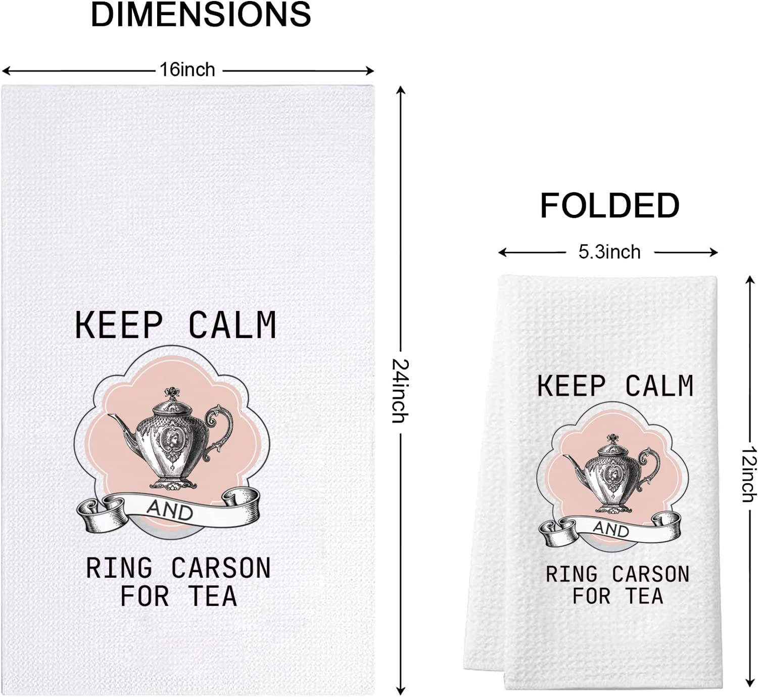 British TV Show Inspired Farmhouse Decor Keep Calm and Ring Carson for Tea Kitchen Towel Dish Towel Tea Towel (Ring Carson Towel)