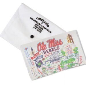 Catstudio Dish Towel, University of Mississippi (Ole Miss) Rebels Hand Towel - Collegiate Kitchen Towel for Ole Miss Fans - Perfect Graduation Gift, Gift for Students, Parents and Alums