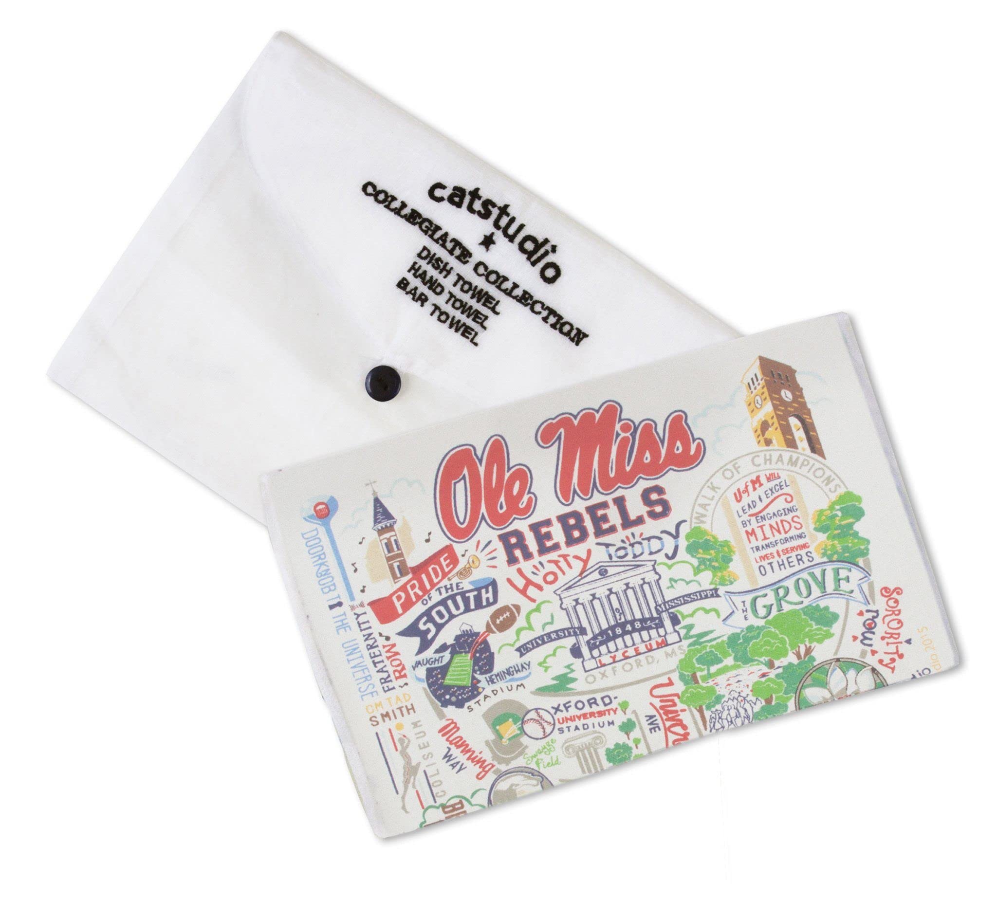 Catstudio Dish Towel, University of Mississippi (Ole Miss) Rebels Hand Towel - Collegiate Kitchen Towel for Ole Miss Fans - Perfect Graduation Gift, Gift for Students, Parents and Alums