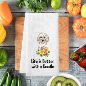 Doodle Kitchen Towel Golden Poodle Gifts Dog Mom Gifts Life is Better with a Doodle Kitchen Towel Puppy Dog Sweet Home Gift