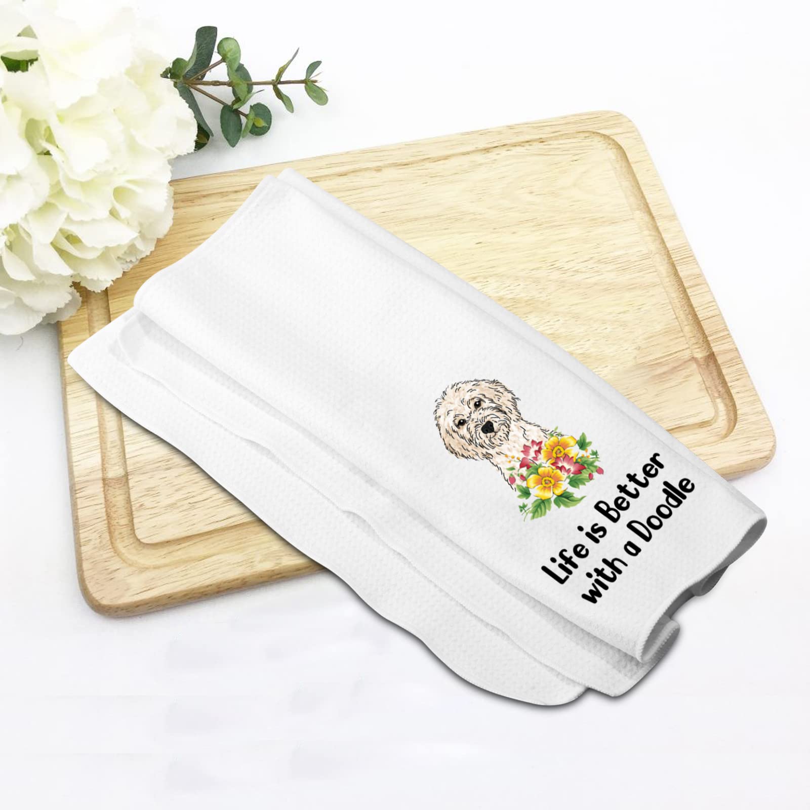 Doodle Kitchen Towel Golden Poodle Gifts Dog Mom Gifts Life is Better with a Doodle Kitchen Towel Puppy Dog Sweet Home Gift