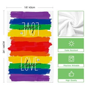 Artoid Mode Watercolor Buffalo Plaid Rainbow Love LGBT Home Kitchen Dish Towels, 18 x 26 Inch Ultra Absorbent Coffee Tea Bar Hand Towels Bathroom Gift for Cooking Baking Set of 4