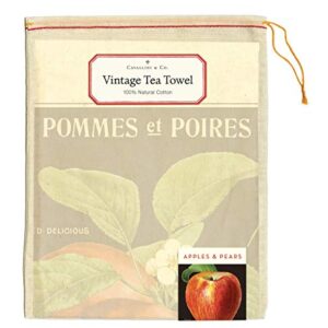 Cavallini Papers & Co. Apples & Pears Tea Towel, Multi