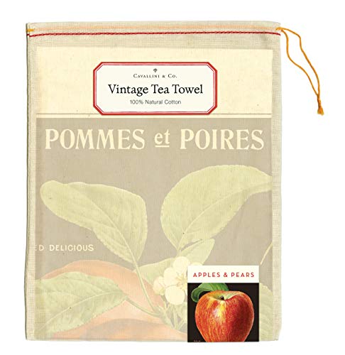 Cavallini Papers & Co. Apples & Pears Tea Towel, Multi