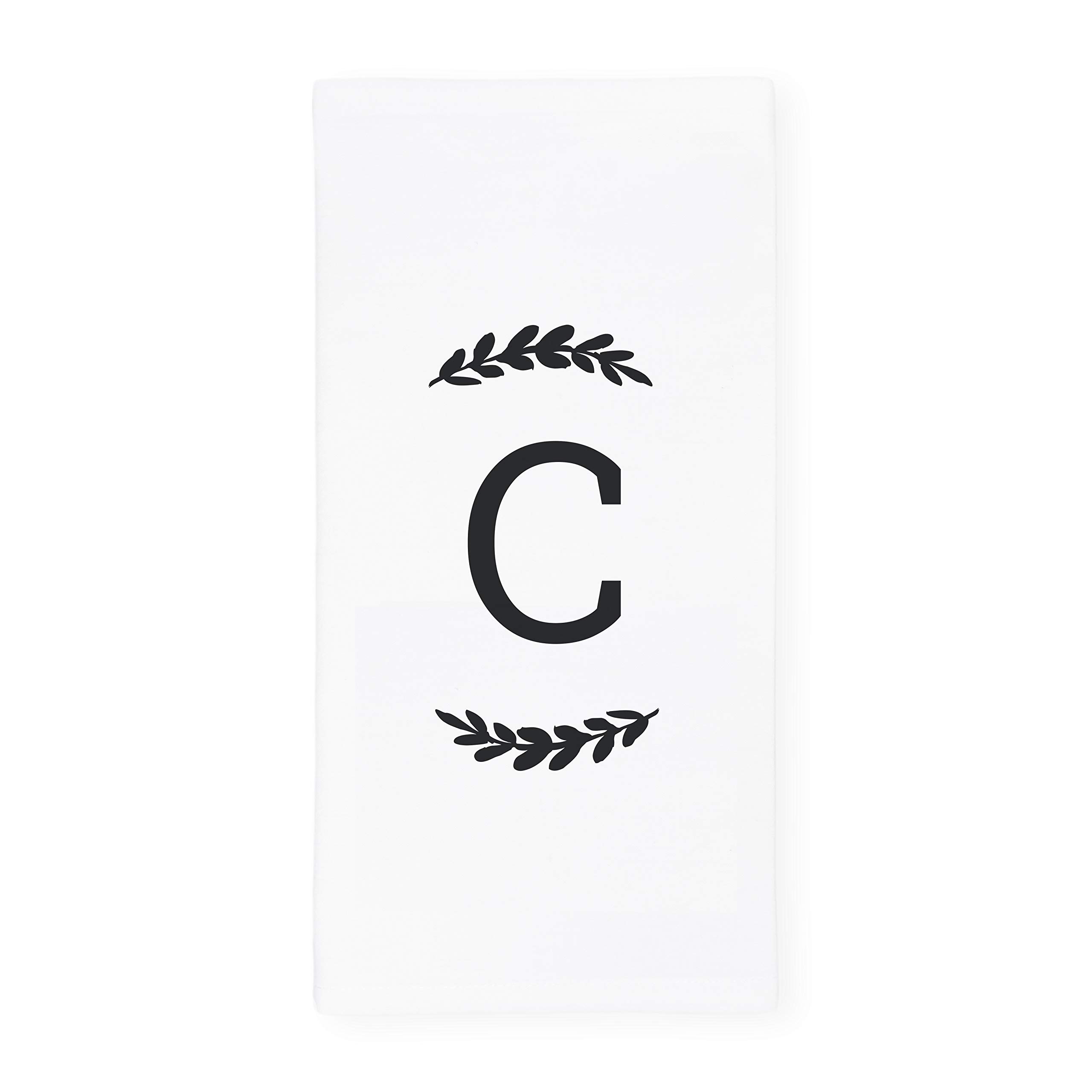 The Cotton & Canvas Co. Personalized Single Monogram Initial C Soft Absorbent Kitchen Tea Towel, Flour Sack Towel, Dish Cloth