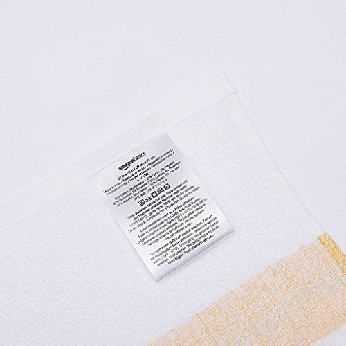 Amazon Basics 100% Cotton Terry Reversible Flour Sack Kitchen Towels, 12 Pack, Yellow, 28"L x 27"W