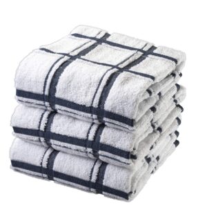 XLNT Blue Large Kitchen Towels (3 Pack) - 100% Cotton Dish Towels | 20" x 28" | Ultra Absorbent Dishcloths Sets of Hand Towels/Tea Towels for Everyday Scrubbing | Quick Drying Kitchen Washcloths