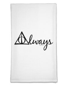 tooloud always magic symbol cursive flour sack dish towel