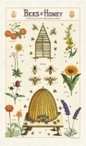 cavallini papers & co. bees & honey tea towel, multi