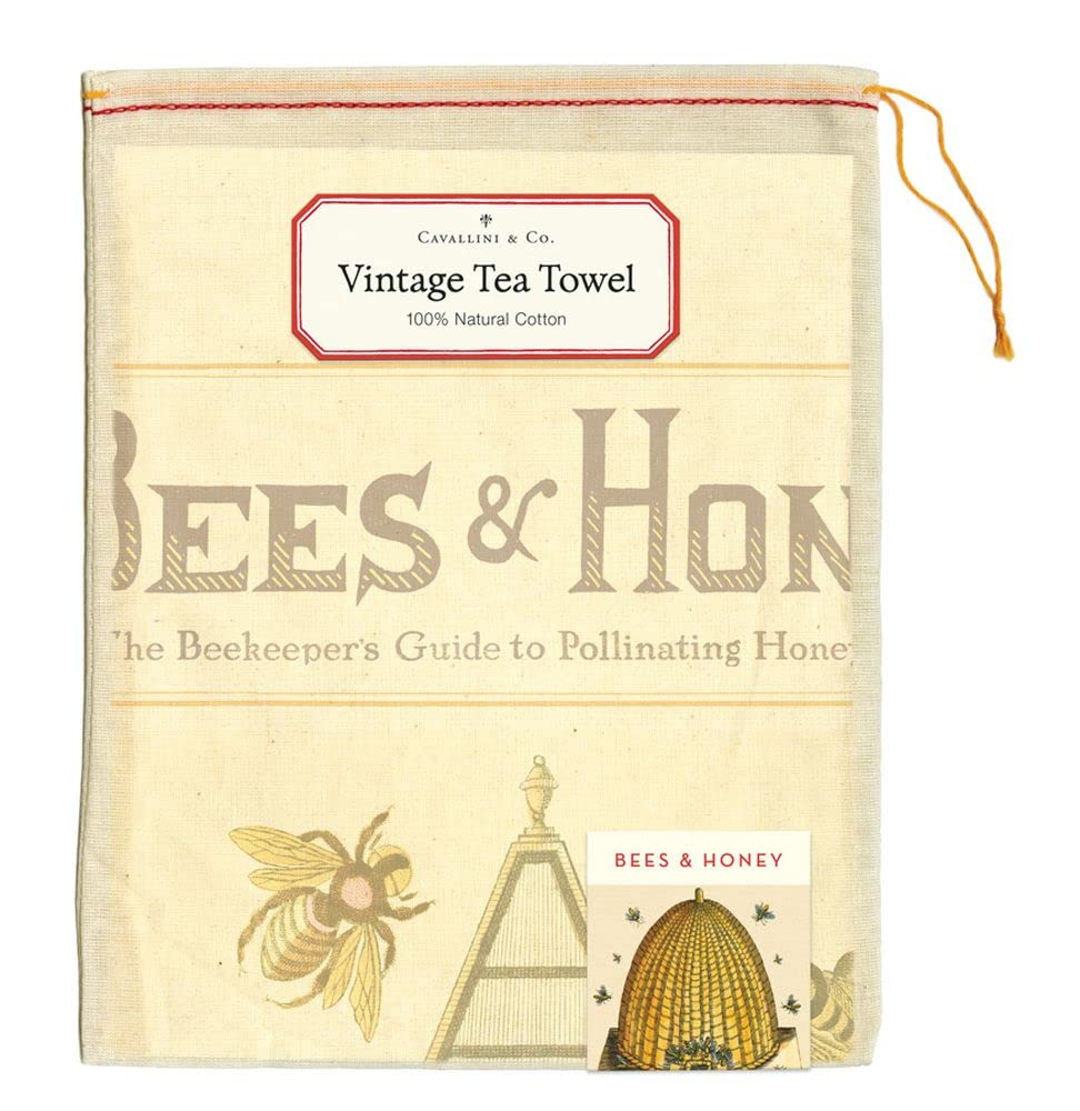 Cavallini Papers & Co. Bees & Honey Tea Towel, Multi