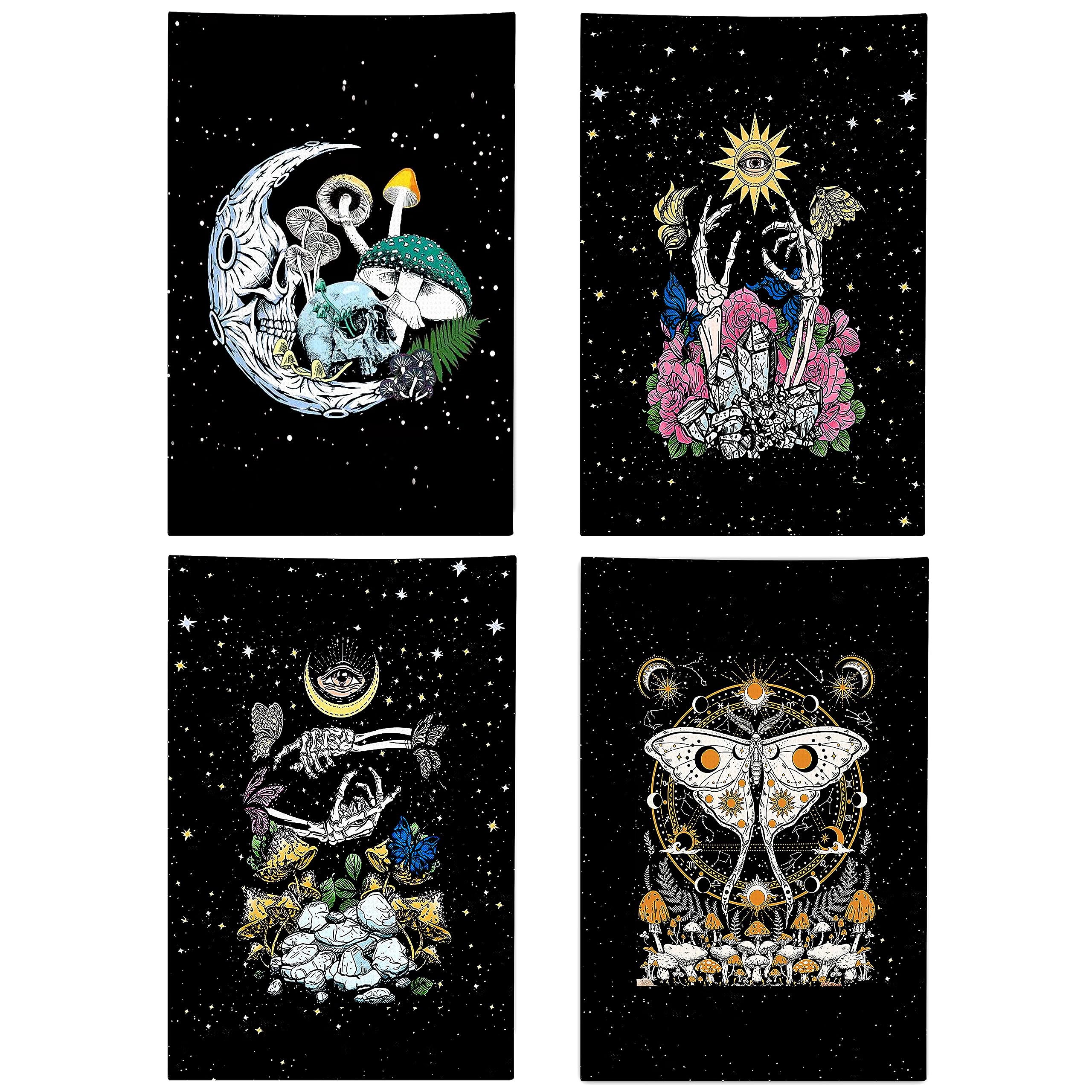 kunlisa Gothic Kitchen,Gothic Kitchen Decor,Kitchen Towels Decorative Set 16×24 Inches Set of 4,Gothic Tea Set,Witchy Home Decor,Witchy Kitchen Decor,Kitchen Dish Cloths,Witchy Gifts