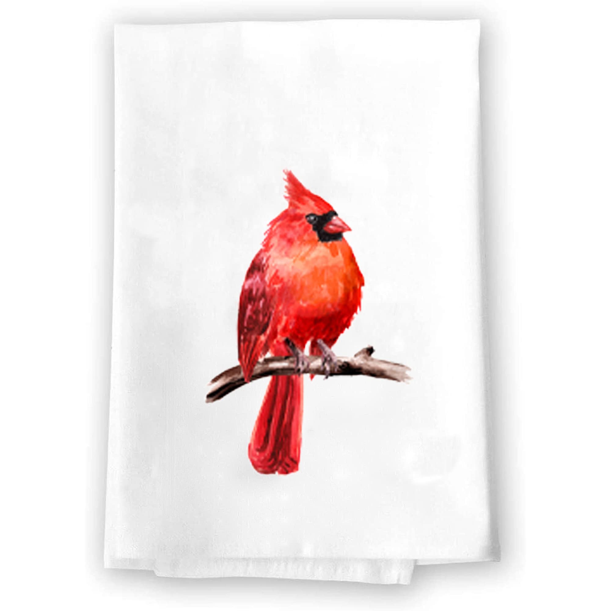 Christmas Decor | Decorative Kitchen and Bath Hand Towels | It's To A Lot | Winter Novelty | White Towel Home Holiday Decorations | Gift Present (Cardinal)