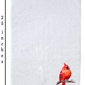 Christmas Decor | Decorative Kitchen and Bath Hand Towels | It's To A Lot | Winter Novelty | White Towel Home Holiday Decorations | Gift Present (Cardinal)