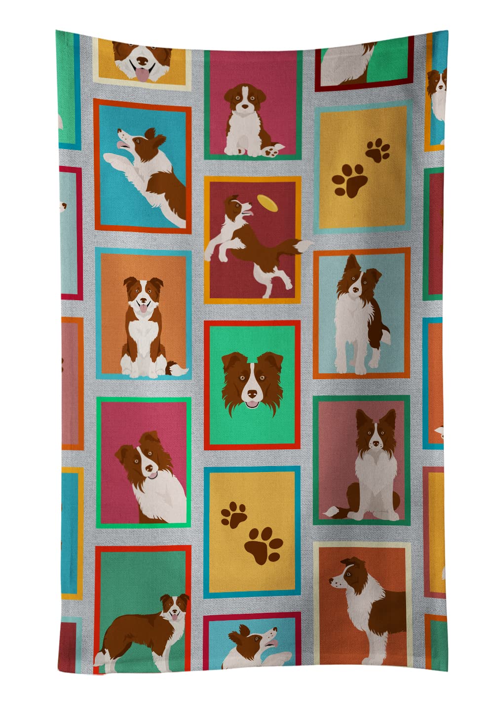 Caroline's Treasures MLM1149KTWL Lots of Red Border Collie Kitchen Towel Dish Cloths Guest Hand Towel Decorative Bathroom Towel for Face,Tea, Dishcloth, Kitchen and Bath