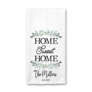 Personalized Name Home Sweet Home Waffle Towel