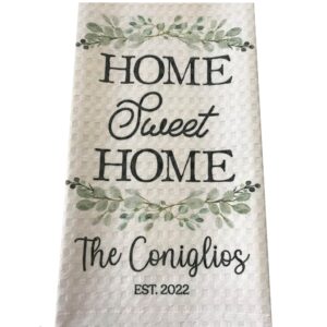 Personalized Name Home Sweet Home Waffle Towel