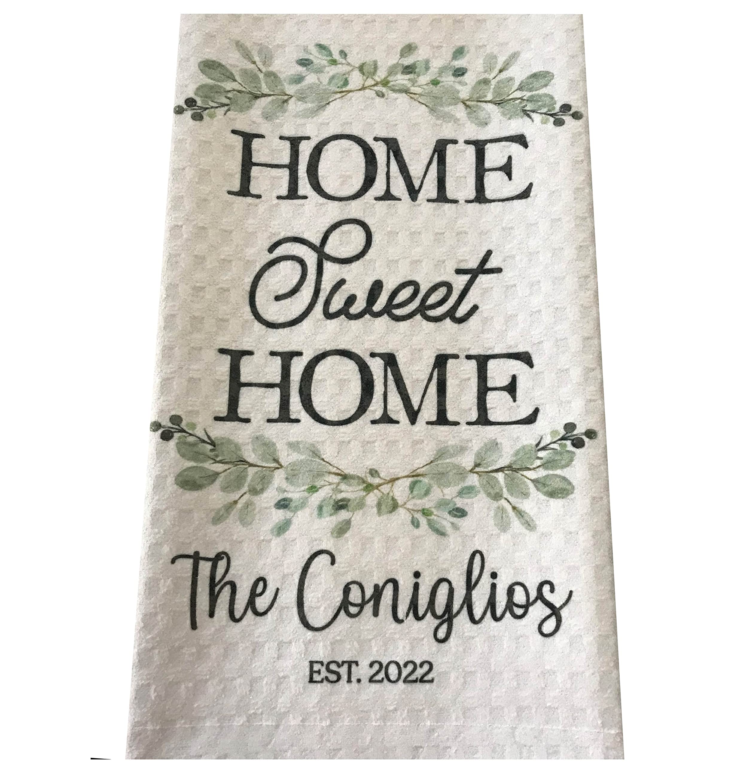 Personalized Name Home Sweet Home Waffle Towel