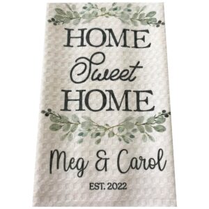 Personalized Name Home Sweet Home Waffle Towel