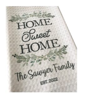 Personalized Name Home Sweet Home Waffle Towel