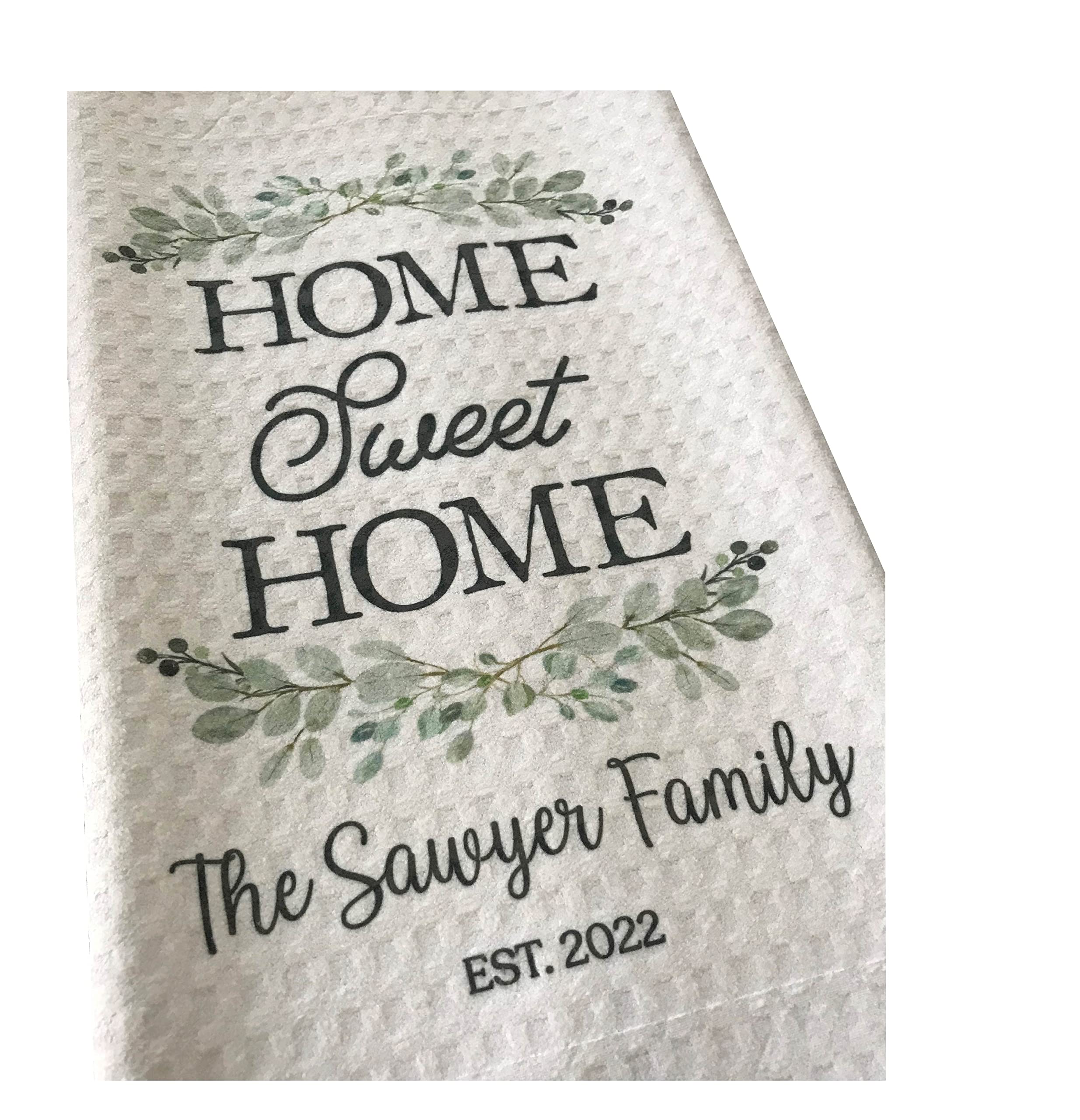 Personalized Name Home Sweet Home Waffle Towel