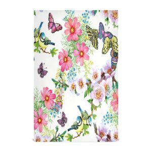 kigai colorful flowers butterfly kitchen towels, 18 x 28 inch super soft and absorbent dish cloths for washing dishes, 4 pack reusable multi-purpose microfiber hand towels for kitchen