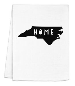 sweet dish towel, north carolina home state, flour sack kitchen towel, sweet housewarming gift, farmhouse kitchen decor, white or gray (white)