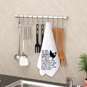 PXTIDY Funny Chicken Kitchen Towel Chicken Lady Towel Sweet Housewarming Gift New Home Tea Towel Decorative Waffle Dish Towel