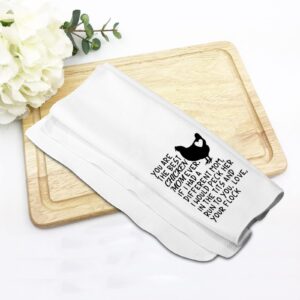 PXTIDY Funny Chicken Kitchen Towel Chicken Lady Towel Sweet Housewarming Gift New Home Tea Towel Decorative Waffle Dish Towel