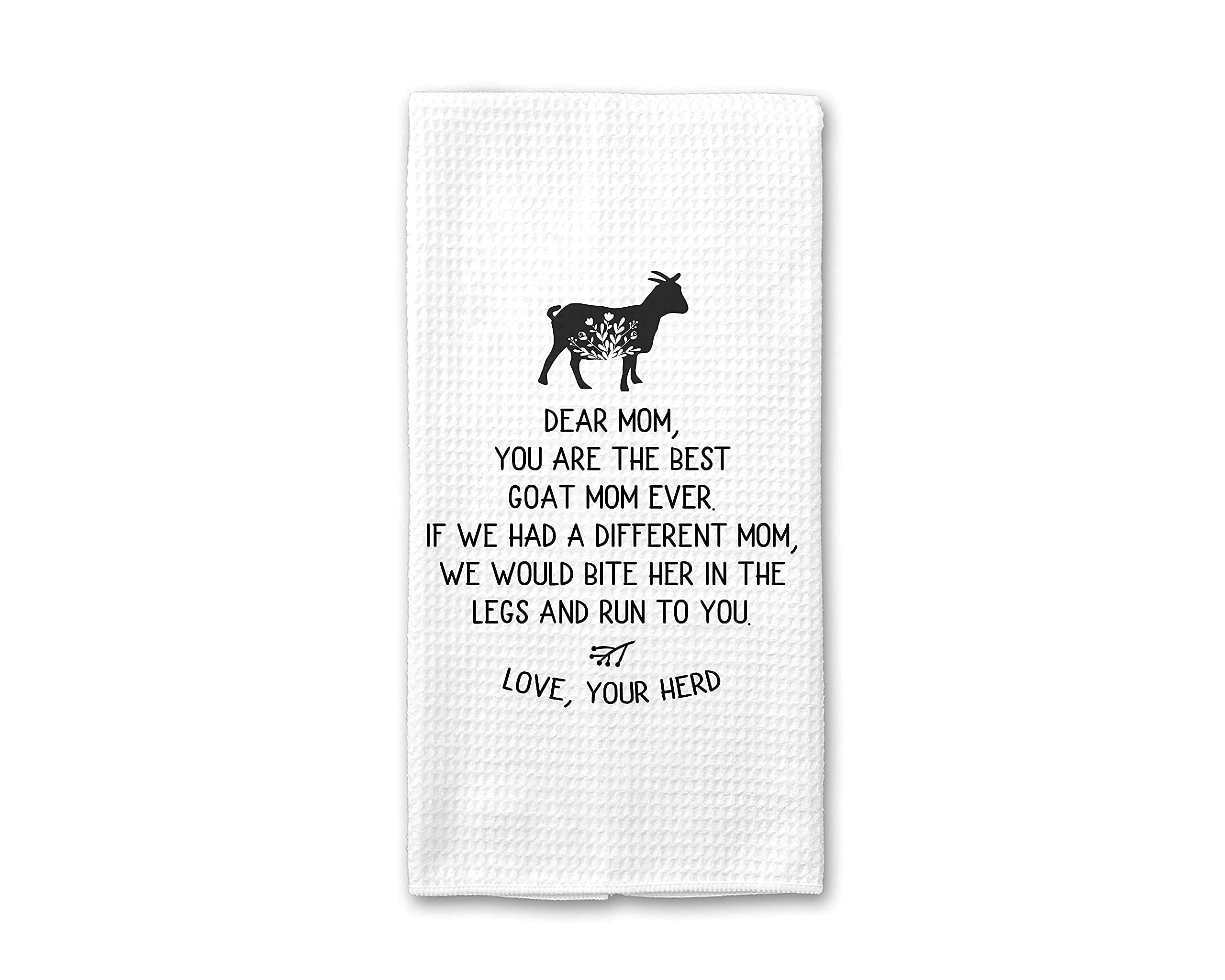 CANARY ROAD Personalized Goat Mom Towel, Goat Towel, Goat Gift, Goat Lady Towel, Goat Farmer Gift, Backyard Farmer Gift, Goat Mom Gift