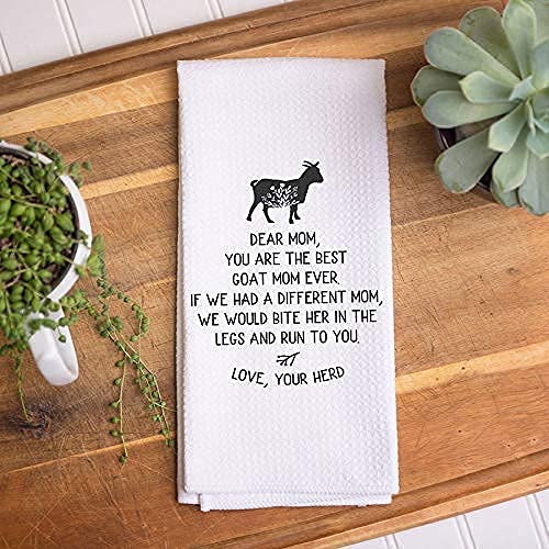 CANARY ROAD Personalized Goat Mom Towel, Goat Towel, Goat Gift, Goat Lady Towel, Goat Farmer Gift, Backyard Farmer Gift, Goat Mom Gift