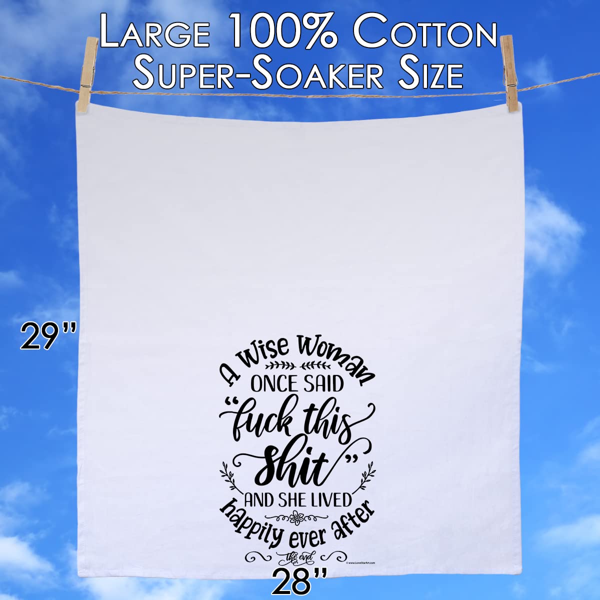 Funny Kitchen Towels - A Wise Woman Once Said - Funny Kitchen Towels Decorative Dish Towels with Sayings, Funny Housewarming Kitchen Gifts - Multi-Use Cute Kitchen Towels - Funny Gifts for Women