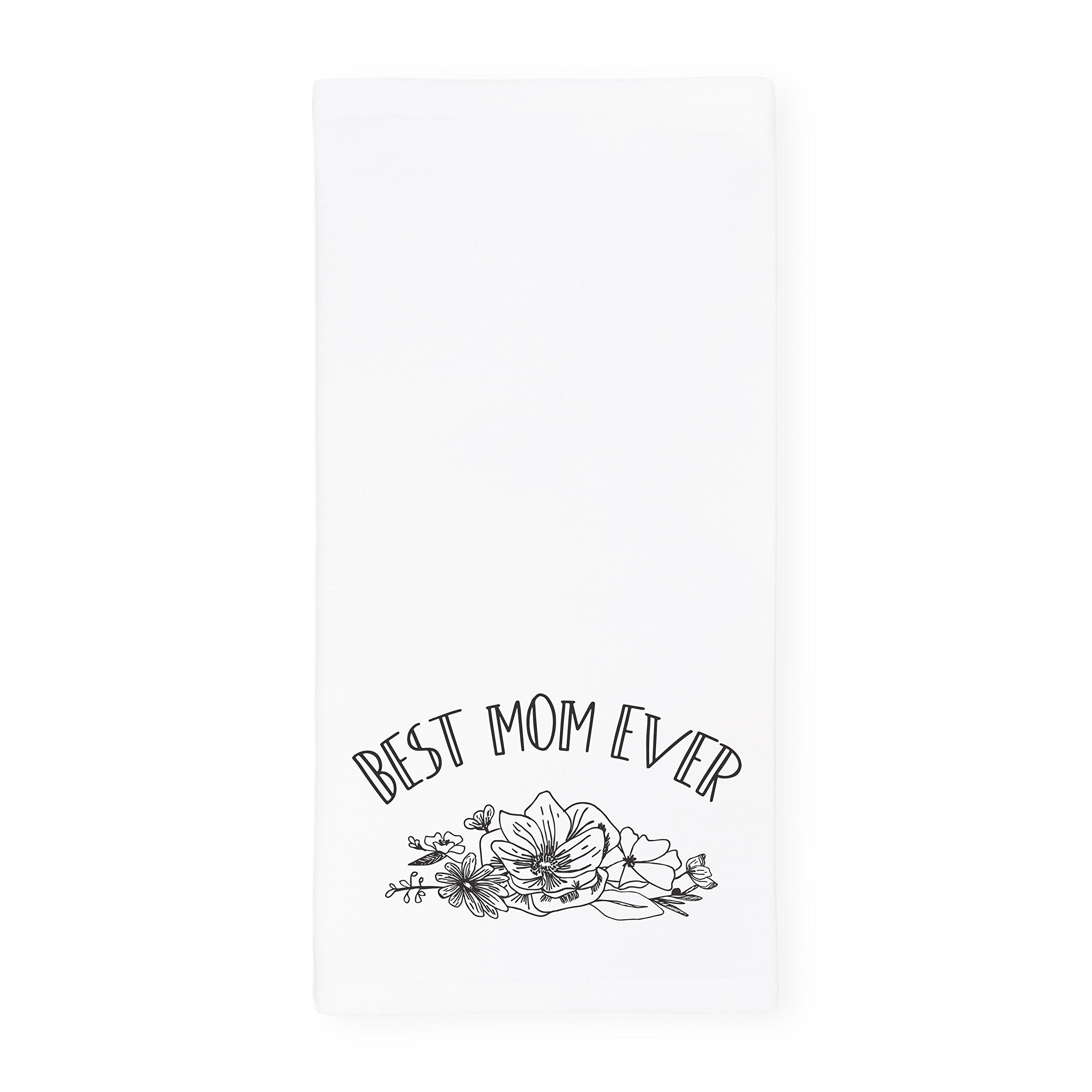 The Cotton & Canvas Co. Best Mom Ever Soft and Absorbent Kitchen Tea Towel, Flour Sack Towel and Dish Cloth, for Her