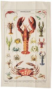 cavallini papers curstaceans vintage crustaceans cotton tea towel