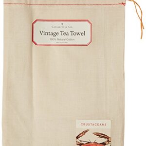 Cavallini Papers Curstaceans Vintage Crustaceans Cotton Tea Towel