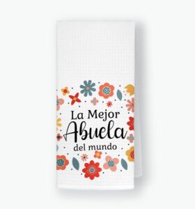 qodung world's best grandma spanish soft kitchen towels dishcloths 16x24 inch,best grandma gifts drying cloth hand towels tea towels for kitchen,best abuela gift